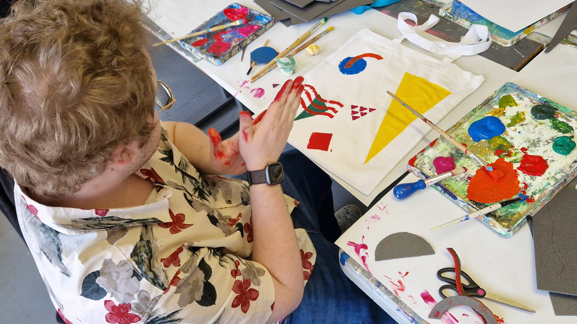 Printing workshop with Values into Action Scotland - Project Ability